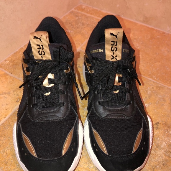 Puma | Shoes | Puma Rsx Trophies Black Gold | Poshmark